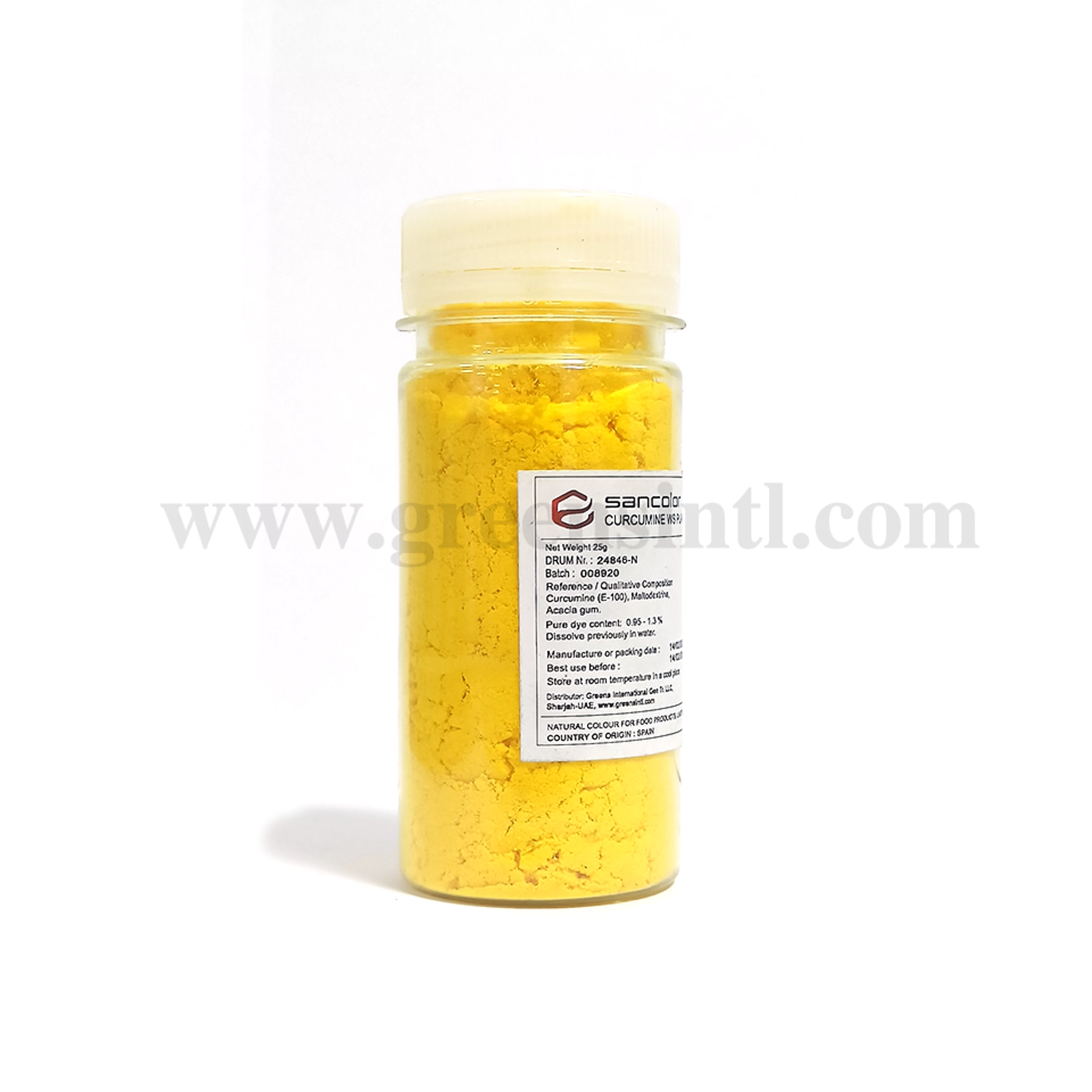 SANCOLOR Food Colour Powder Yellow Curcumine WS-25 g | Greens International