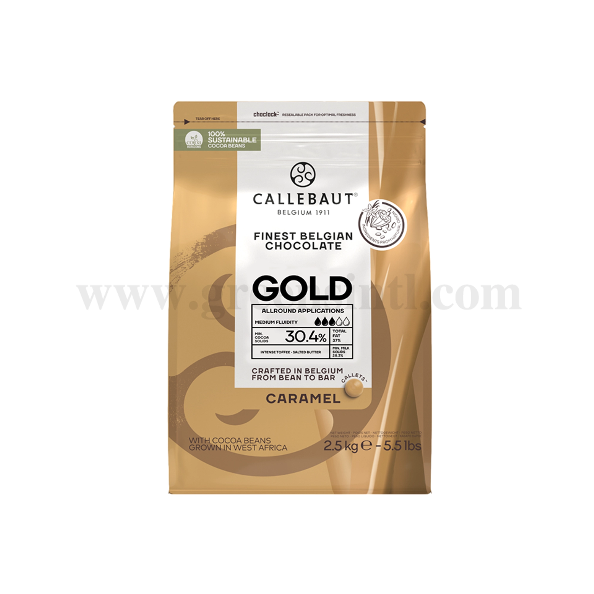 CALLEBAUT Gold Caramel Choc Callets 2.5Kg Dubai | Greens